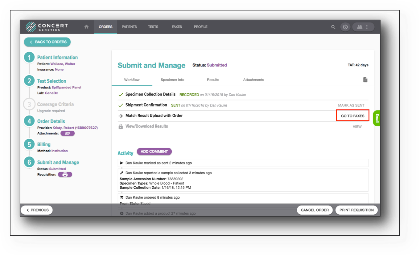 Submit and Manage · Concert Genetics User Guide